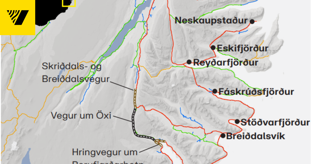 Nýr vegur um Öxi – Vegagerðin
